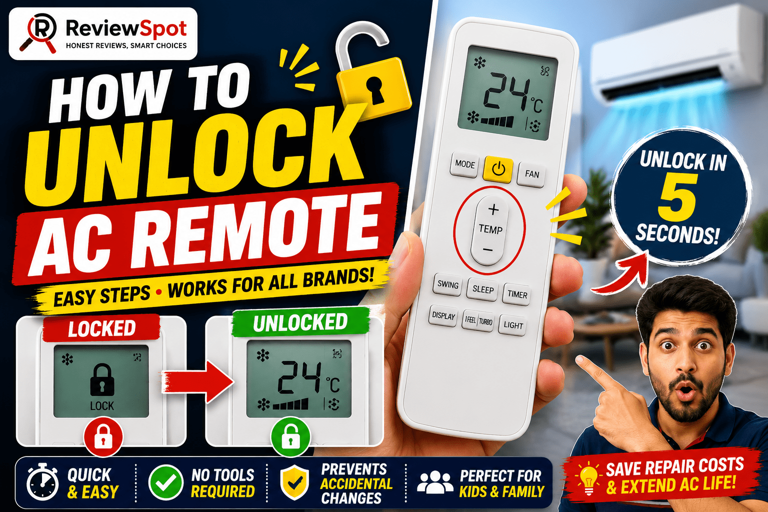 How to Unlock AC Remote: Complete Step-by-Step Guide for All AC Brands